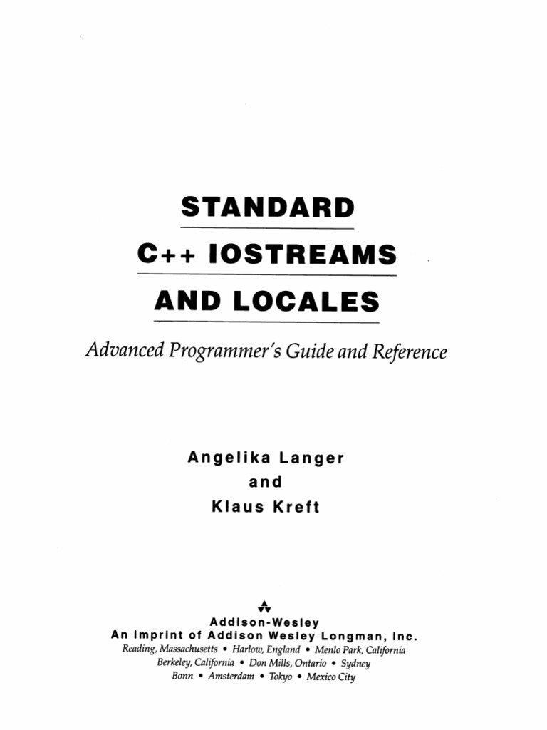 Standard C++ IOStreams and Locales | PDF | C++ | Class (Computer ...