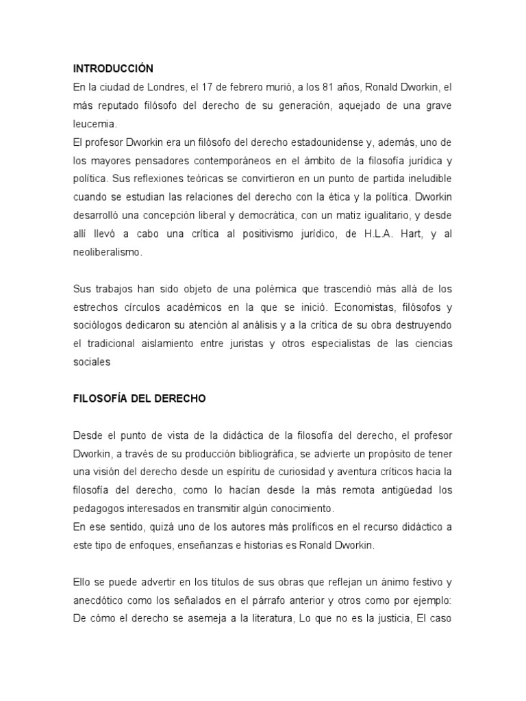 Ensayo Dworkin | PDF | Juez | Derechos