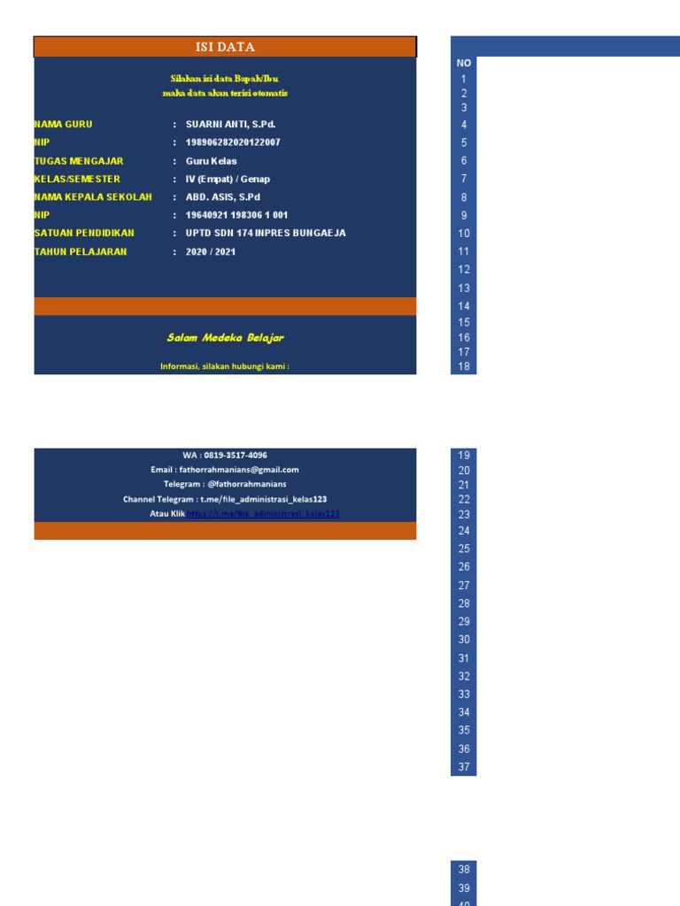 Contoh Rekap Nilai s2 | PDF