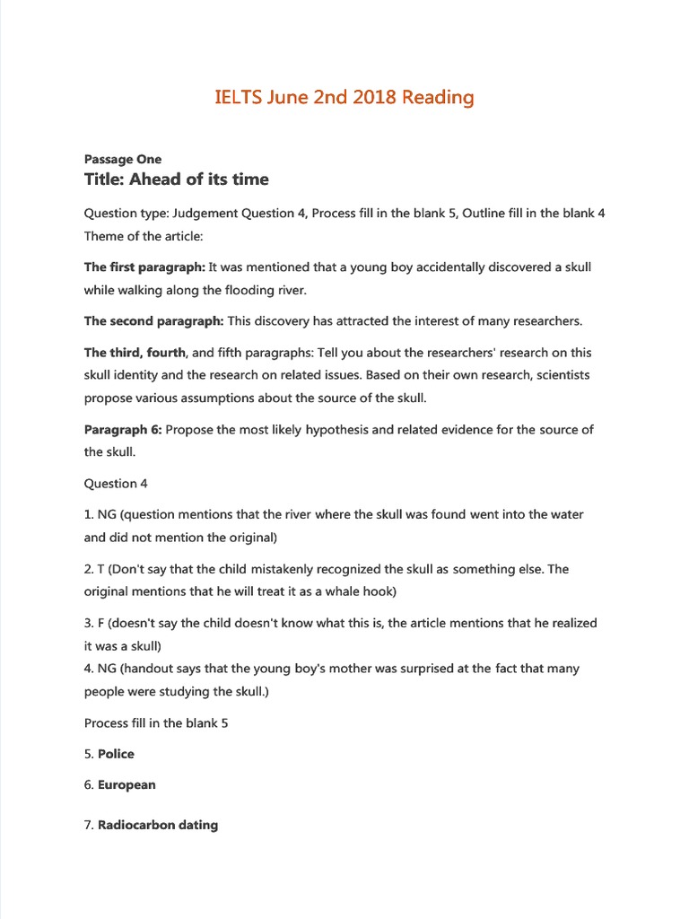 PDF Ielts June 2nd 2018 Reading Title Ahead of Its Time - Compress | PDF