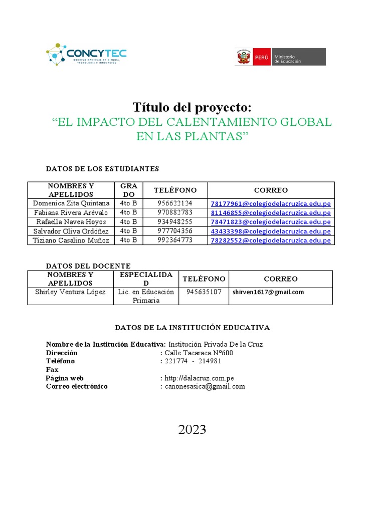 Trabajo Eureka corregido-OK | PDF | Cambio climático | Gases de efecto ...