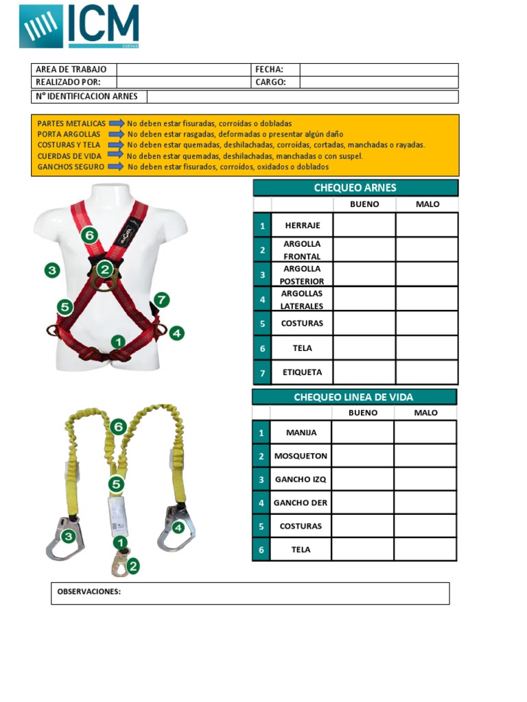 Check List Arnes de Seguridad | PDF
