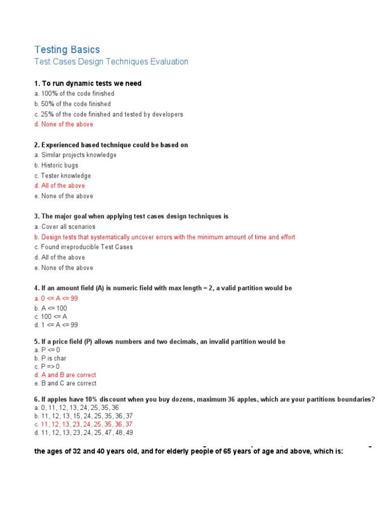 4 - Test Cases Design Techniques Evaluation | PDF | Computing ...