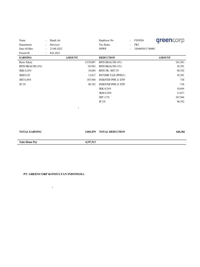 Slip Gaji | PDF