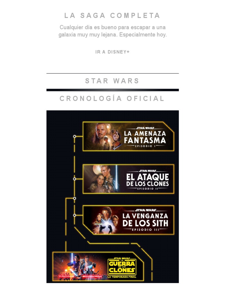 Cronología Oficial de Star Wars | PDF | Libros para adolescentes