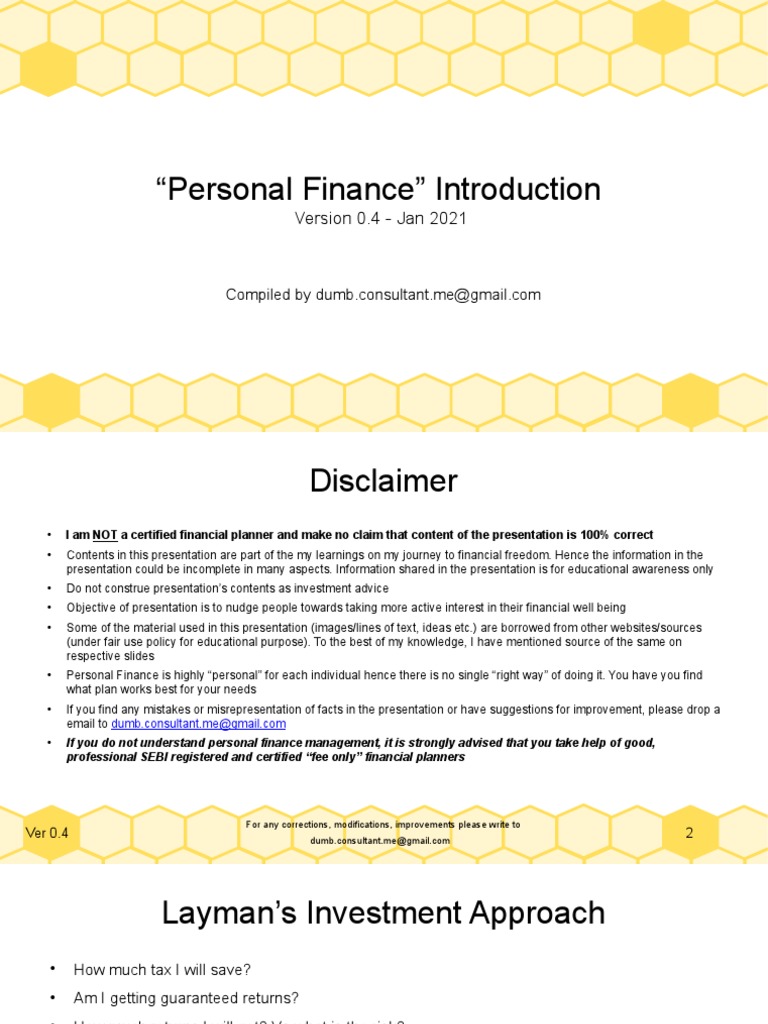 Personal Finance - Introduction Ver 0.4 | PDF | Investing | Stocks