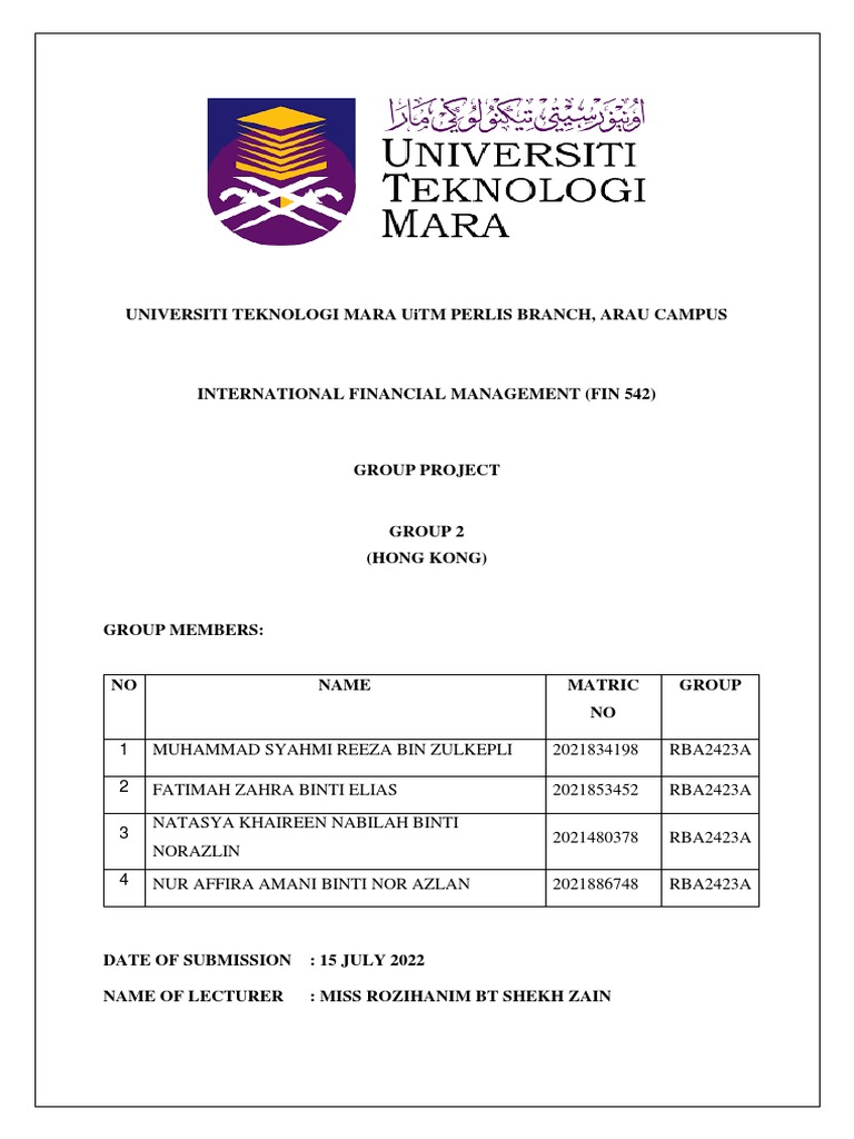 Fin542 - Group 2 - Assignment 1 - Rba2423a | PDF | Foreign Direct Investment | Investing