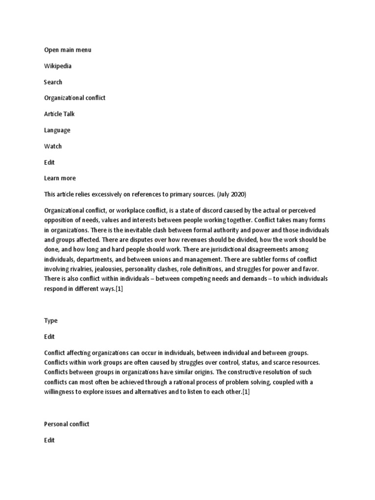 Conflict | PDF | Psychological Concepts | Social Psychology