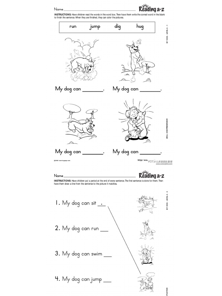 My Dog Worksheet | PDF