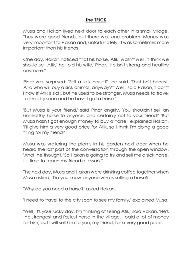 Story - The TRICK | PDF | Poetry