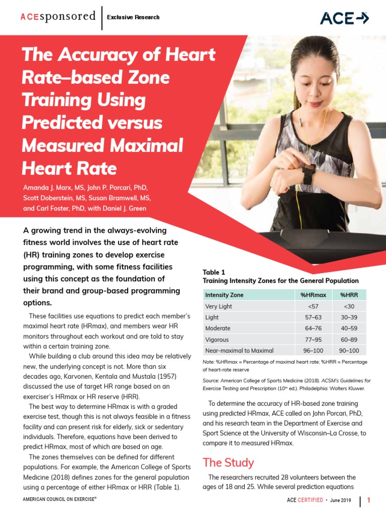 ACE - Heart Rate-basedZoneTraining | PDF | Heart Rate | Clinical Medicine