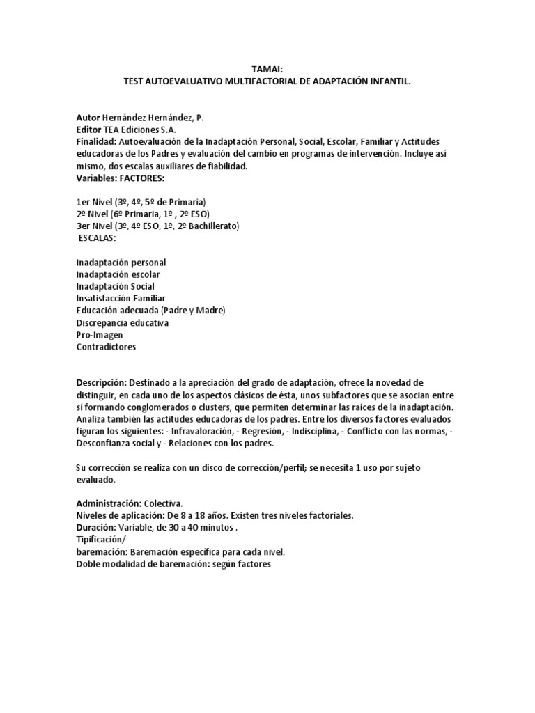 TAMAI | PDF | Cognición | Modificación de comportamiento