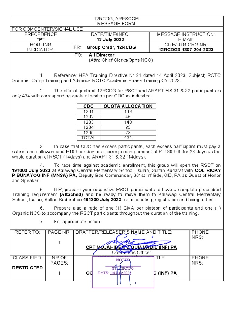 Conduct of RSCT and Arapt 31 and 32 | PDF