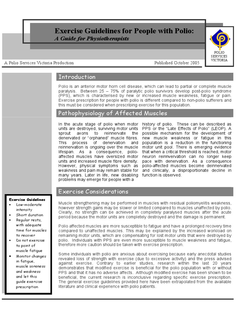 Exercise Guidelines For PPS | PDF | Causes Of Death | Neurology