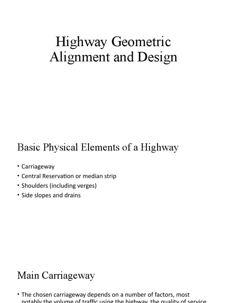Highway Geometric Alignment and Design Lecture | PDF | Road | Tangent
