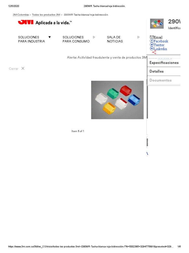 290WR Tacha Blanca - Roja Bidirección | PDF