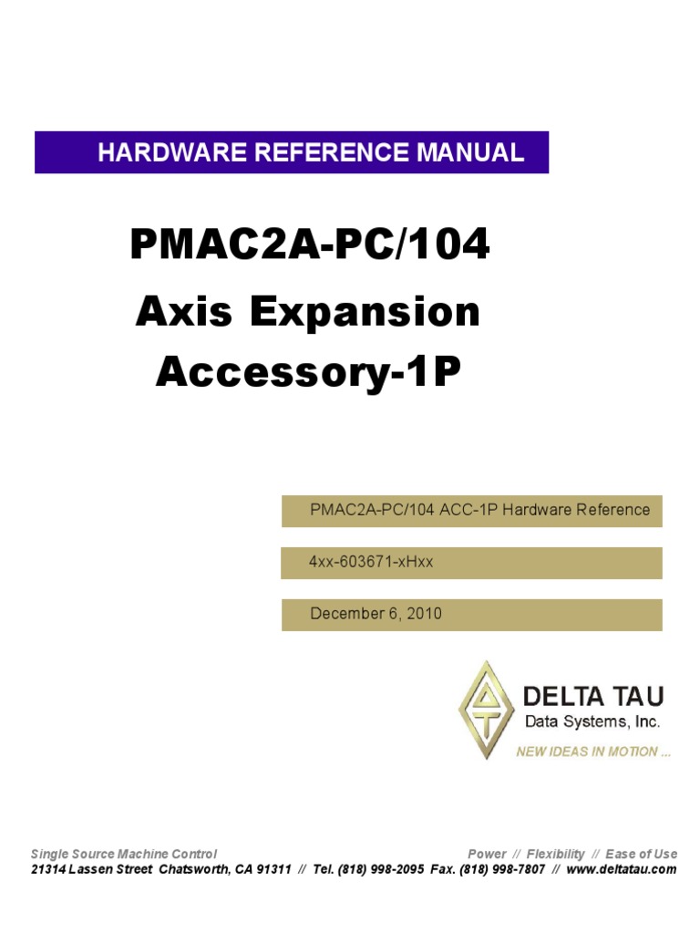 Pmac2a PC104 Axis HRM | PDF | Power Supply | Switch