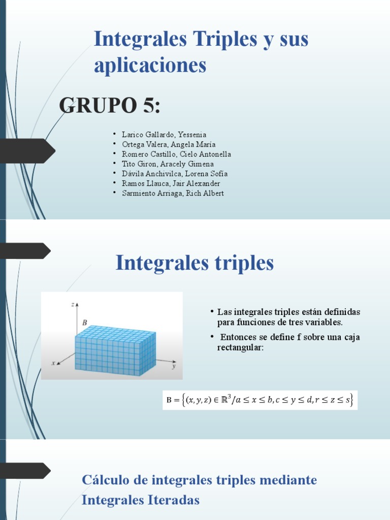 Integrales Triples - Presentación | PDF | Esfera | Sistema coordinado