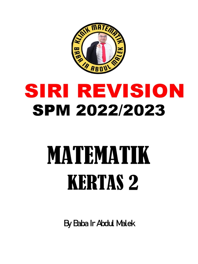 Spm Maths Kertas 2 Revision Soalan Pdf Area