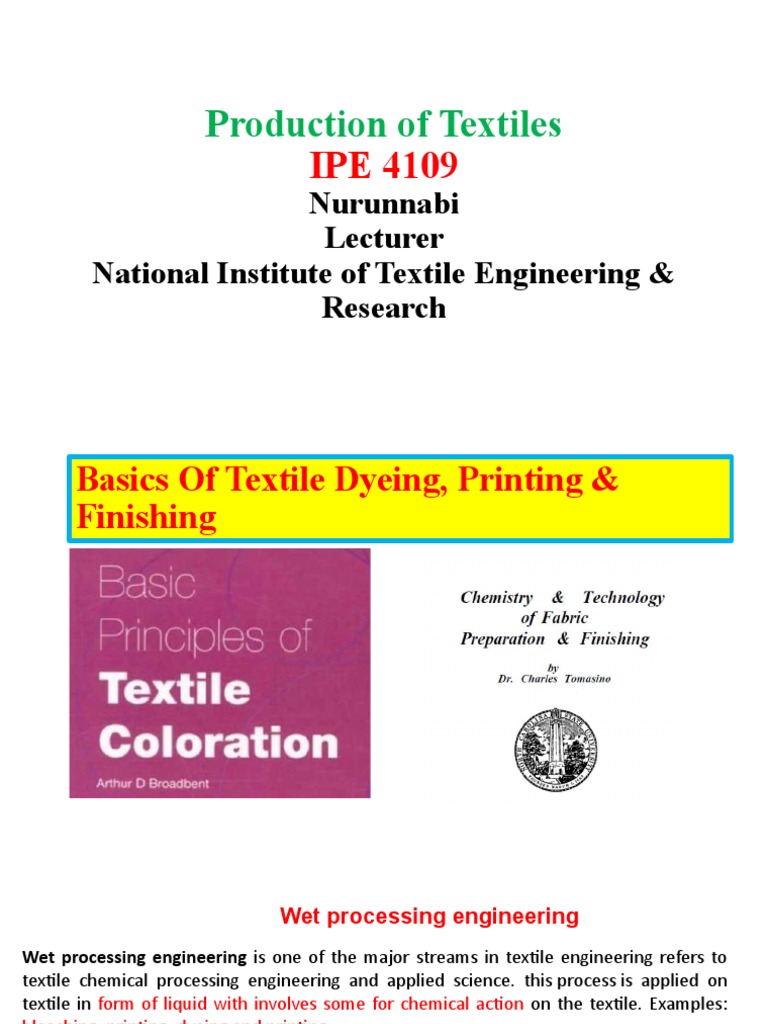 Introduction To Textiles 2 | PDF | Dyeing | Dye