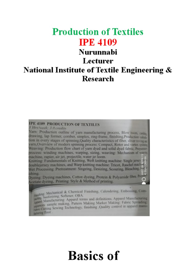 Introduction To Textiles 1 | PDF