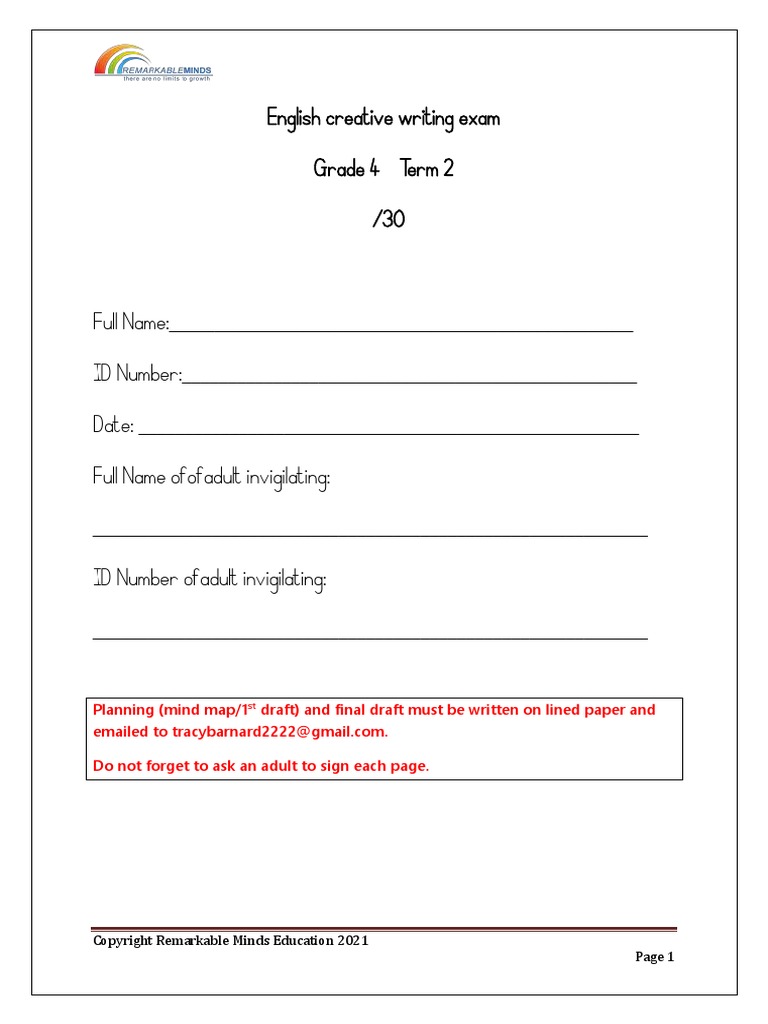 Grade 4 English Creative Writing Term 2 | PDF | Meteorology