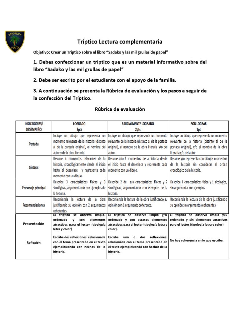 Tríptico Lectura complementaria | PDF