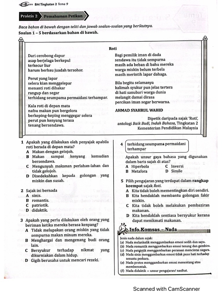 Latihan Pemahaman Sajak Roti | PDF