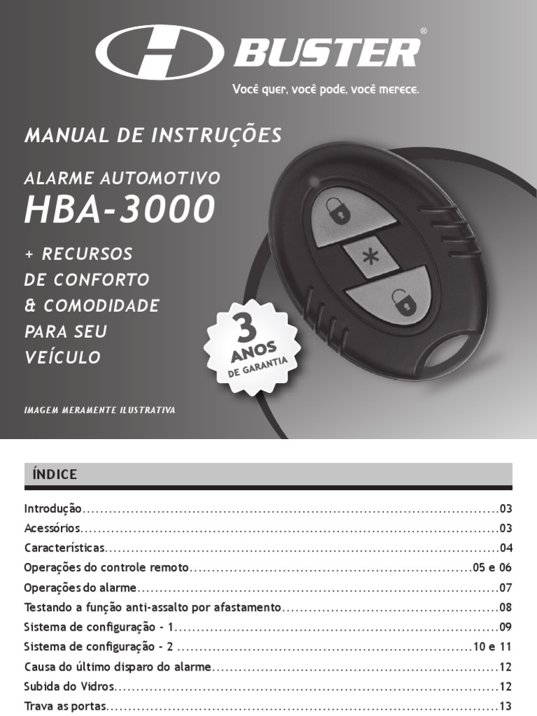 Manual HBA 3000 | PDF | Carro | Diodo emissor de luz