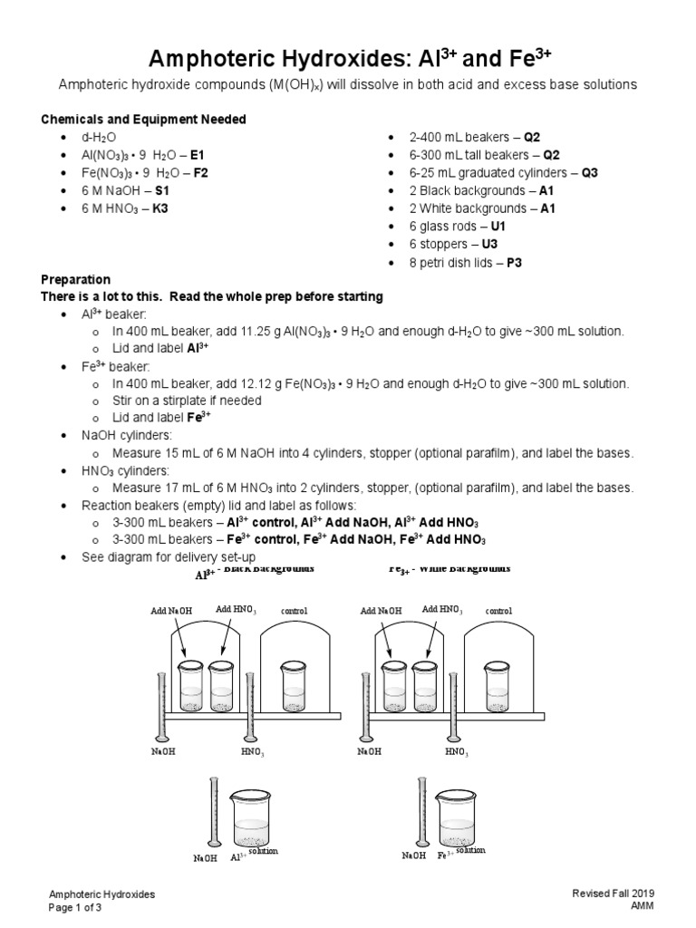 Amphoteric Hydroxides | PDF | Sodium Hydroxide | Hydroxide