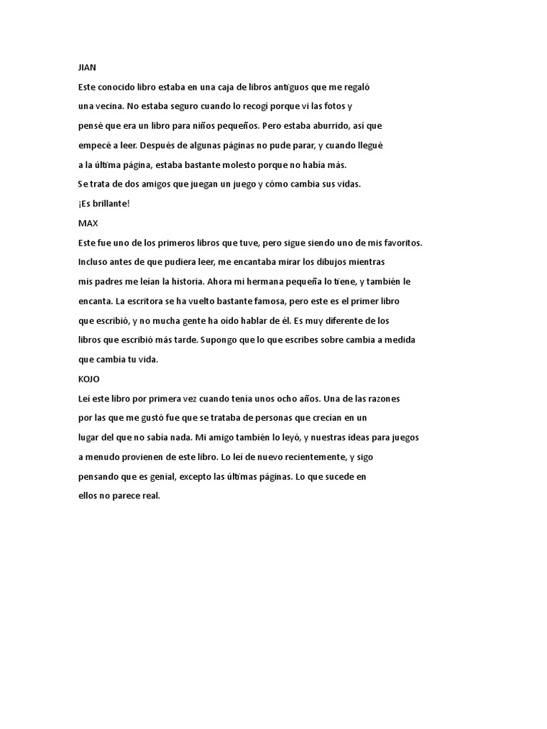 Jian Max Kojo Ingles | PDF