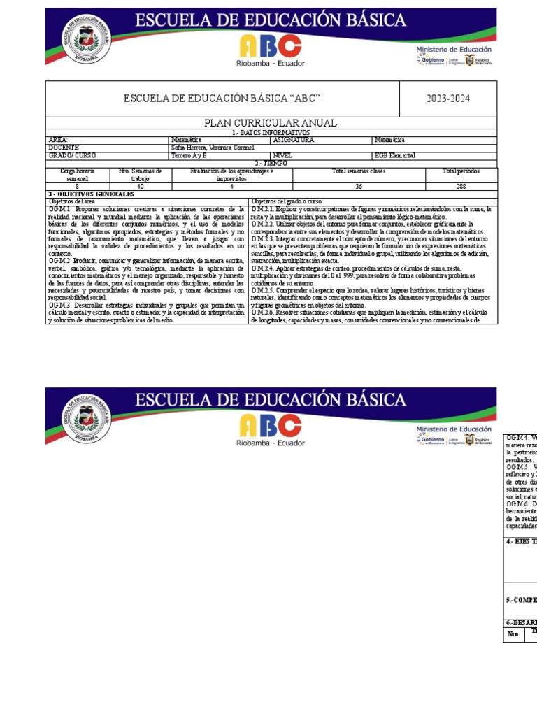 Anual Matemática 2023 2024 Pdf Matemáticas Sustracción 8176
