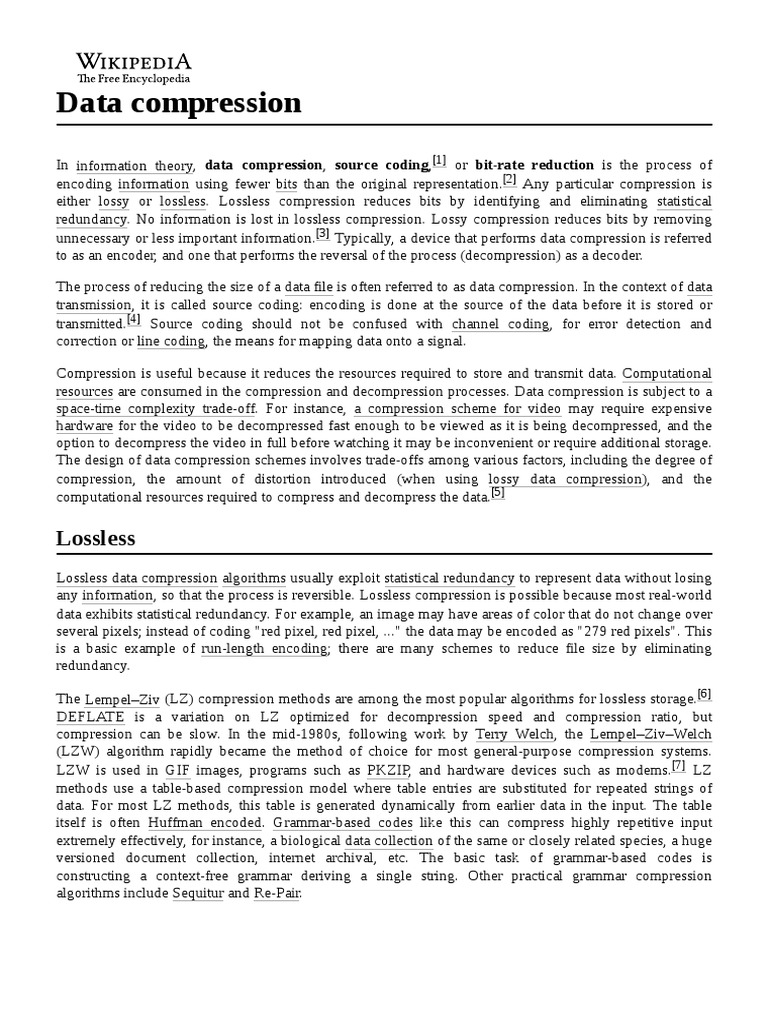 Data Compression | PDF | Data Compression | Codec
