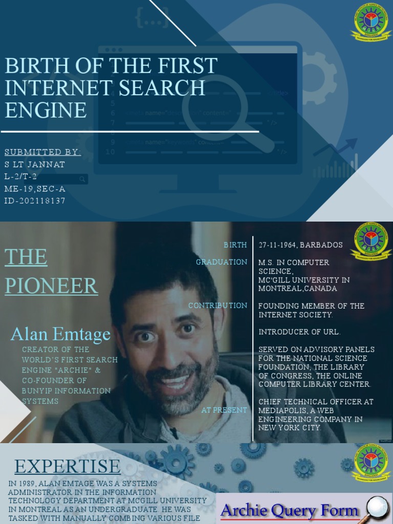 Birth of The First Internet Search Engine | PDF