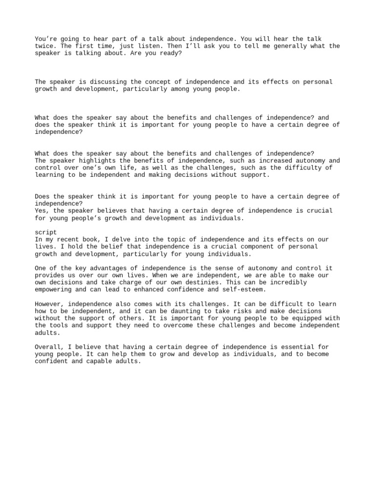 The Importance of Independence | PDF