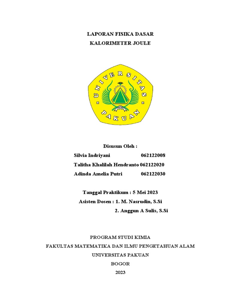 Laporan Praktikum Kalorimeter Joule | PDF | Sains & Matematika