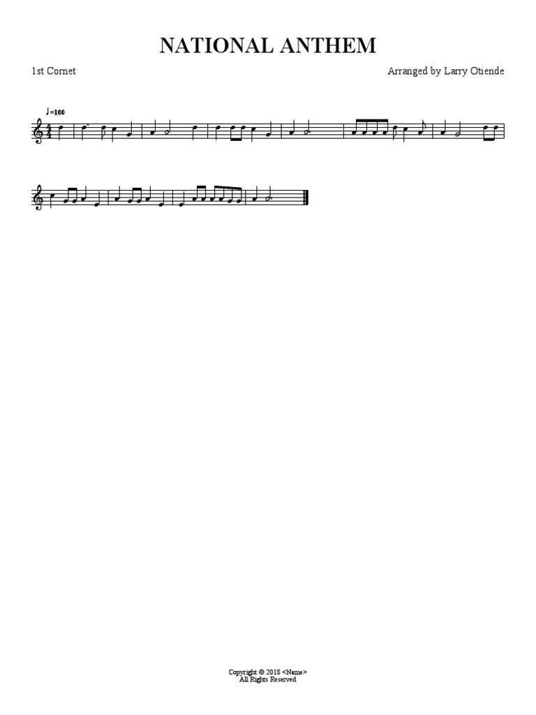 Anthem 1st Cornet | PDF