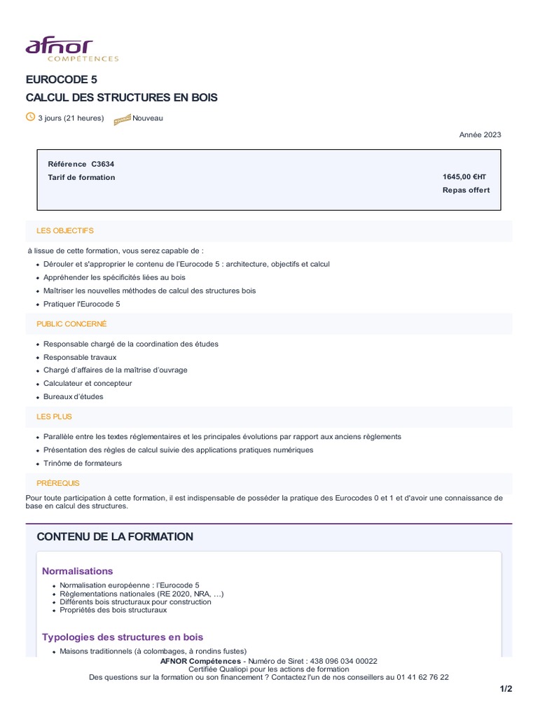 Formation Eurocode 5: Calcul Structures Bois | PDF | Flambage | Sciences physiques