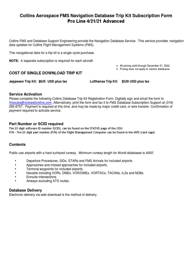 2022 ProLine 4 - 21 Advanced Trip Kit | PDF | Aviation | Computing