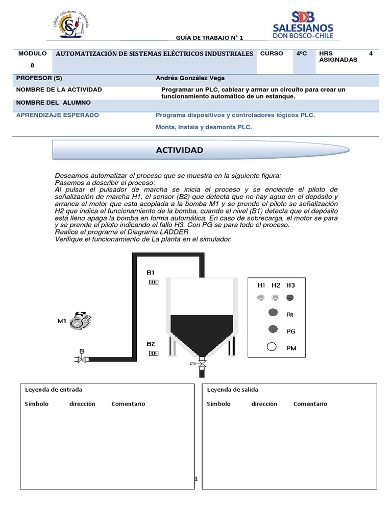 GUIA Practica PLC 1 | PDF | Controlador lógico programable | Automatización