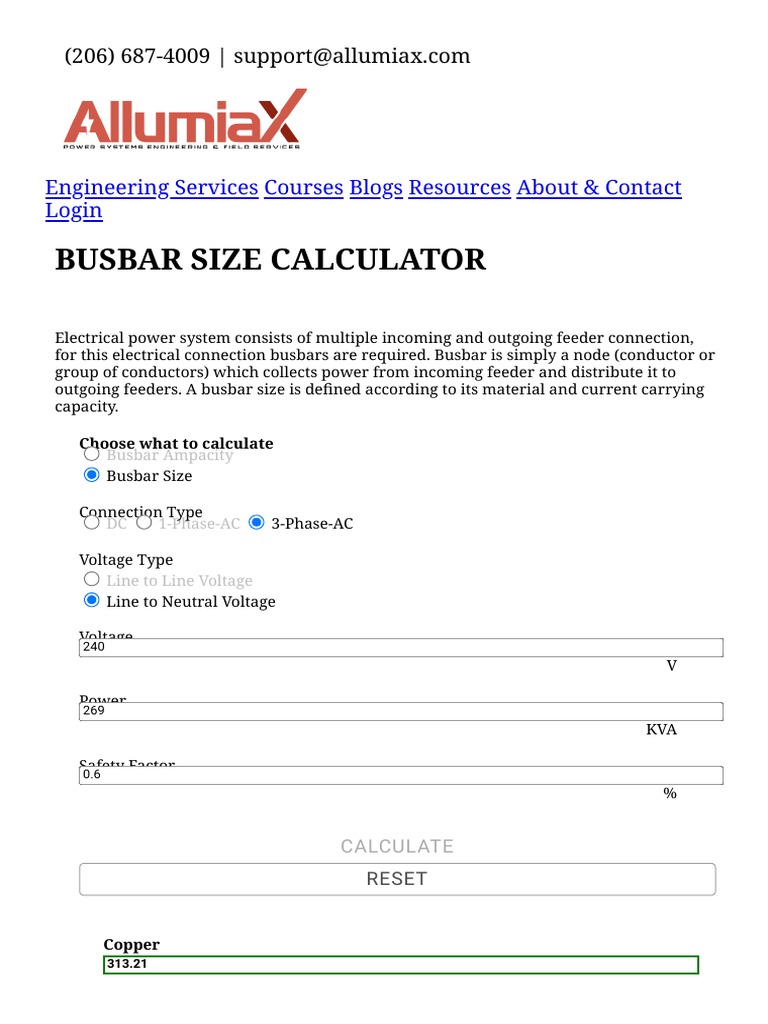 Bus Bar Size Calculator | Download Free PDF | Alternating Current ...