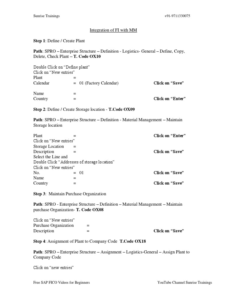 Step by Step Configuration Integration of FI With MM PDF | PDF ...