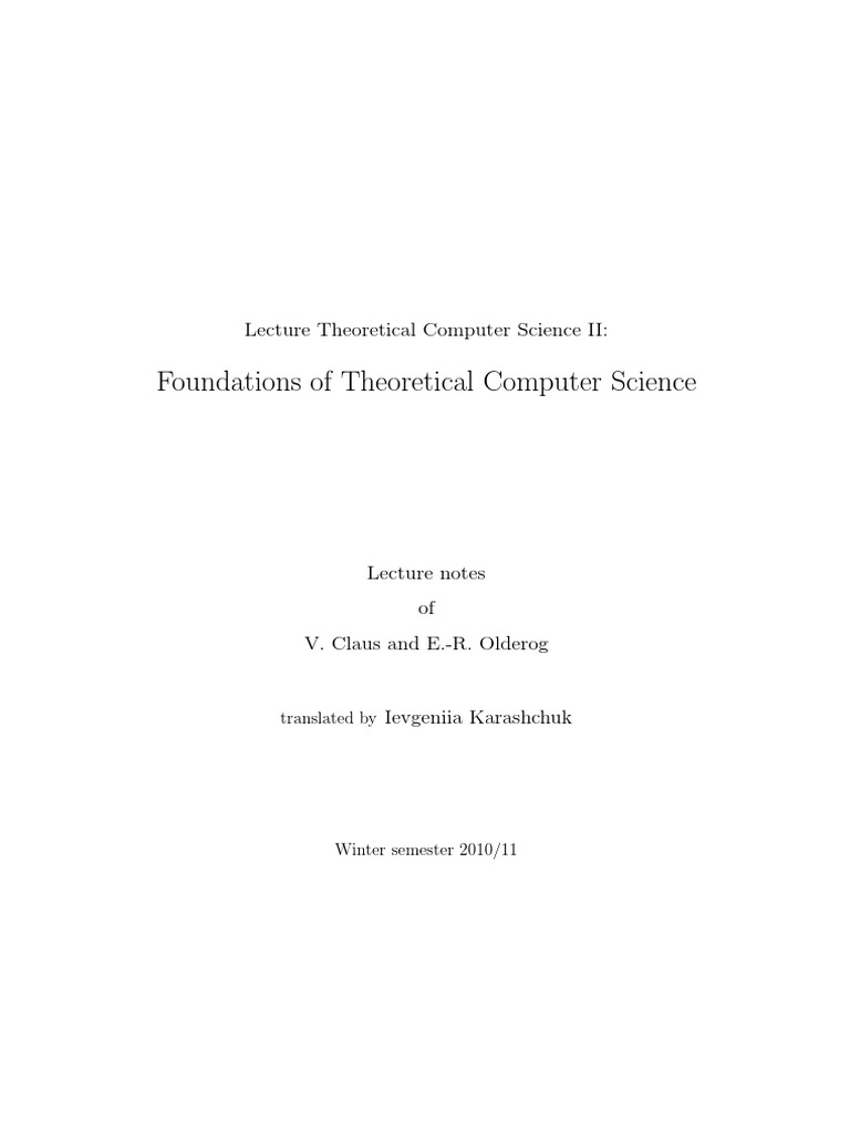 Foundation of Tcs | PDF | Computer Science | Metalogic