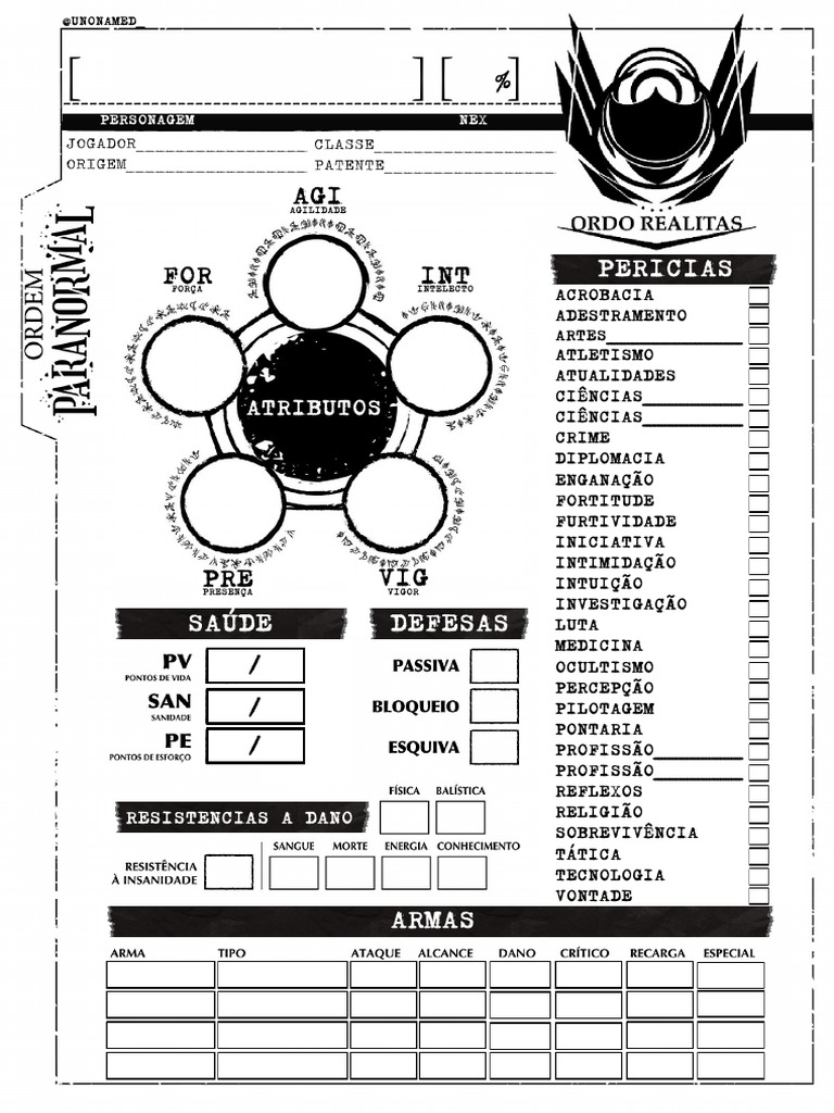 Ficha de Personagem de RPG | PDF