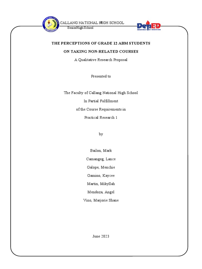 ABM Students' Career Choice Insights | PDF | Focus Group | Cognition