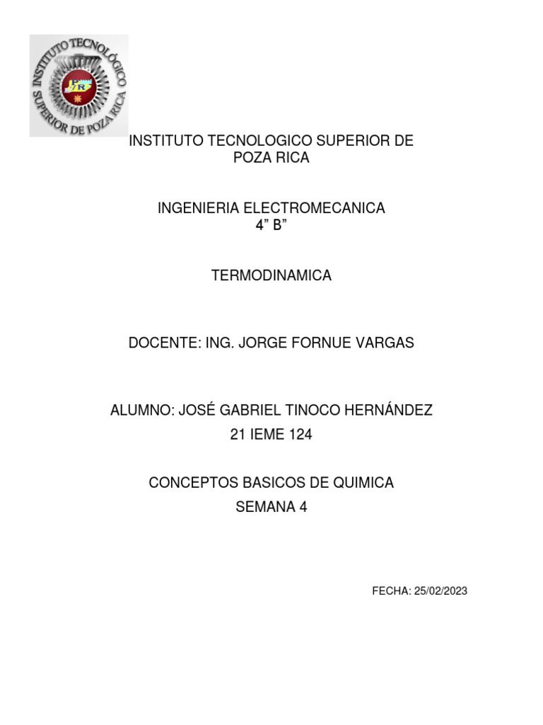 Tarea Semana 4 | PDF | Fase (materia) | Líquidos Tarea Semana 4 | PDF | Fase (materia) | Líquidos