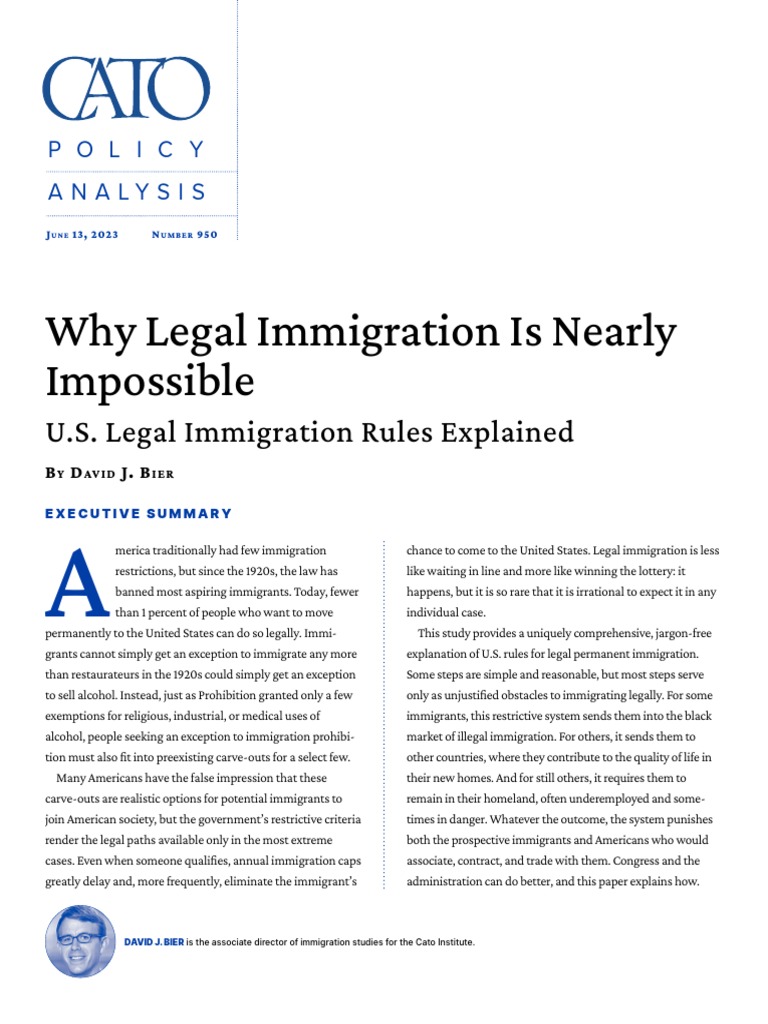 Why Legal Immigration Is Nearly Impossible | PDF | Immigration | Human ...