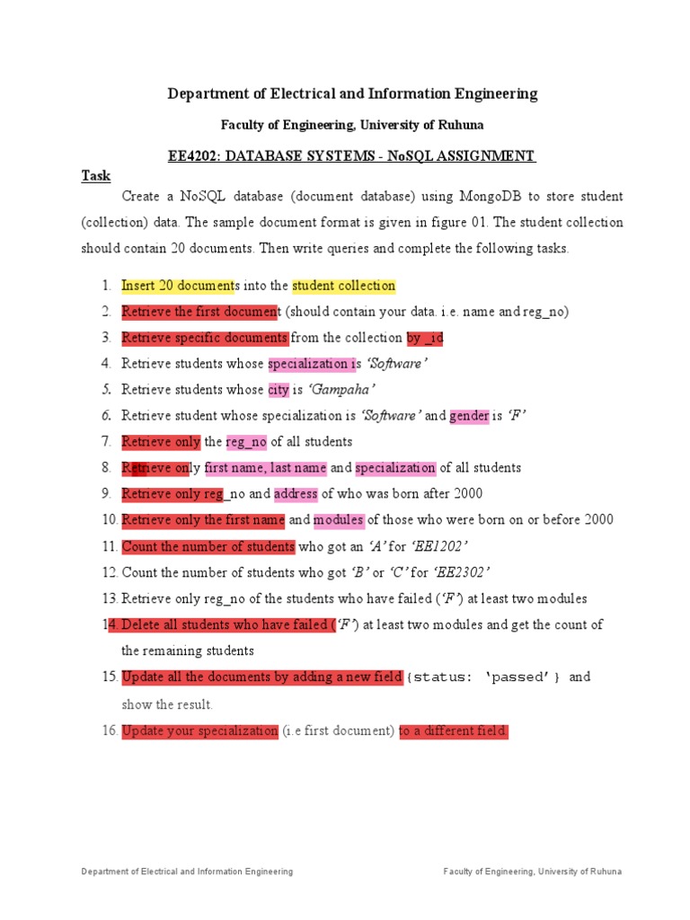 NoSQL Assignment | PDF | No Sql | Databases NoSQL Assignment | PDF | No Sql | Databases