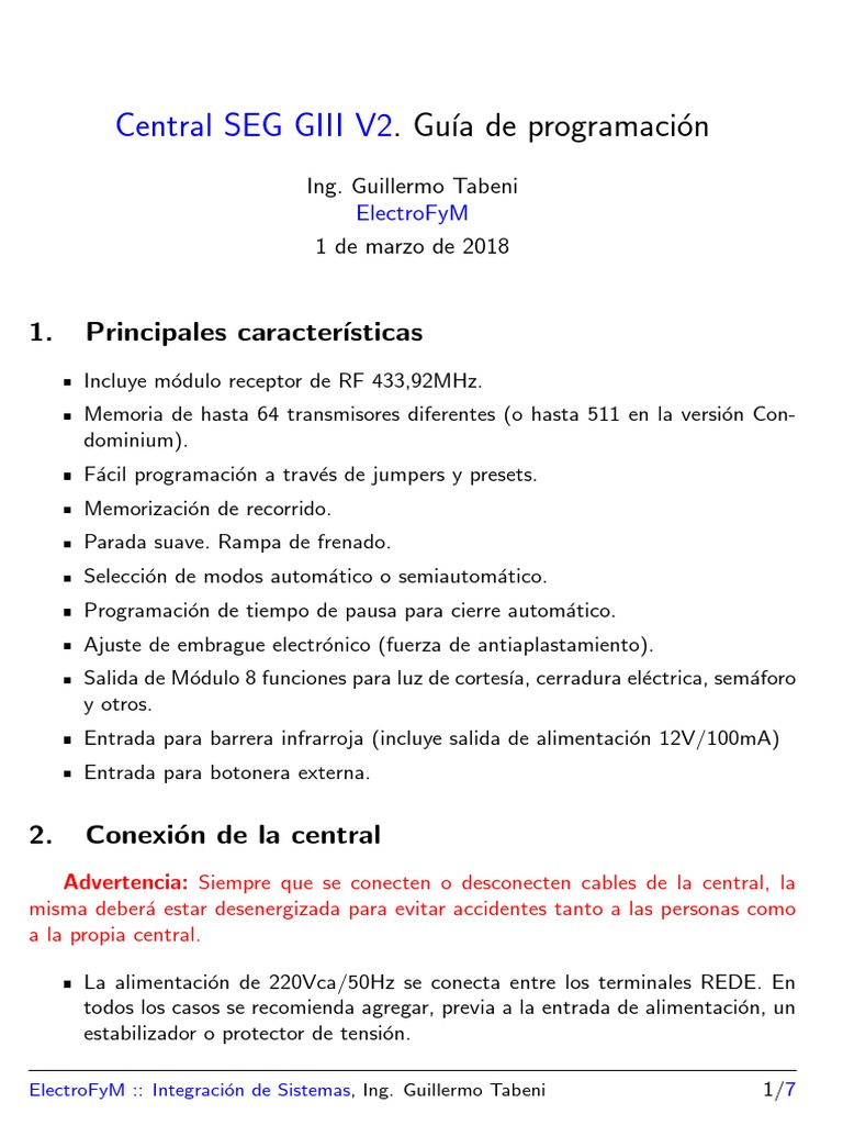 Seg Central Giii v2 | PDF | Diseño | Electrónica