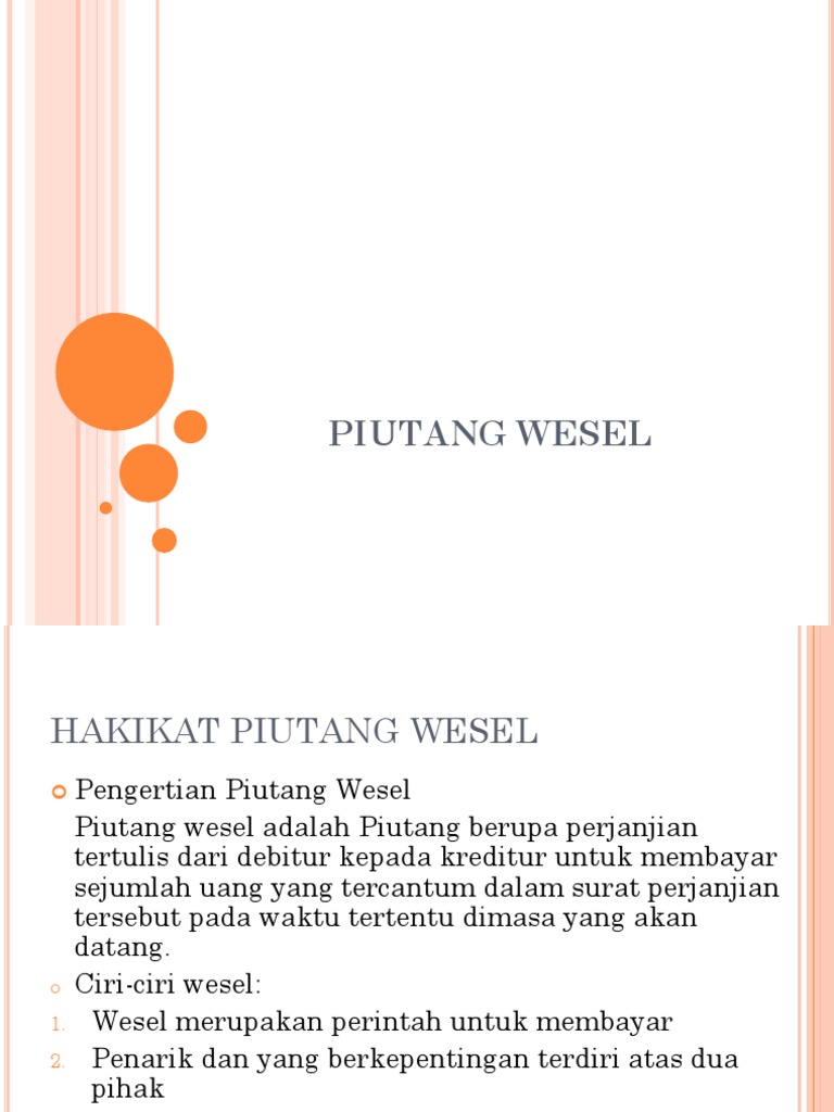 Pengertian dan Jenis Piutang Wesel | PDF